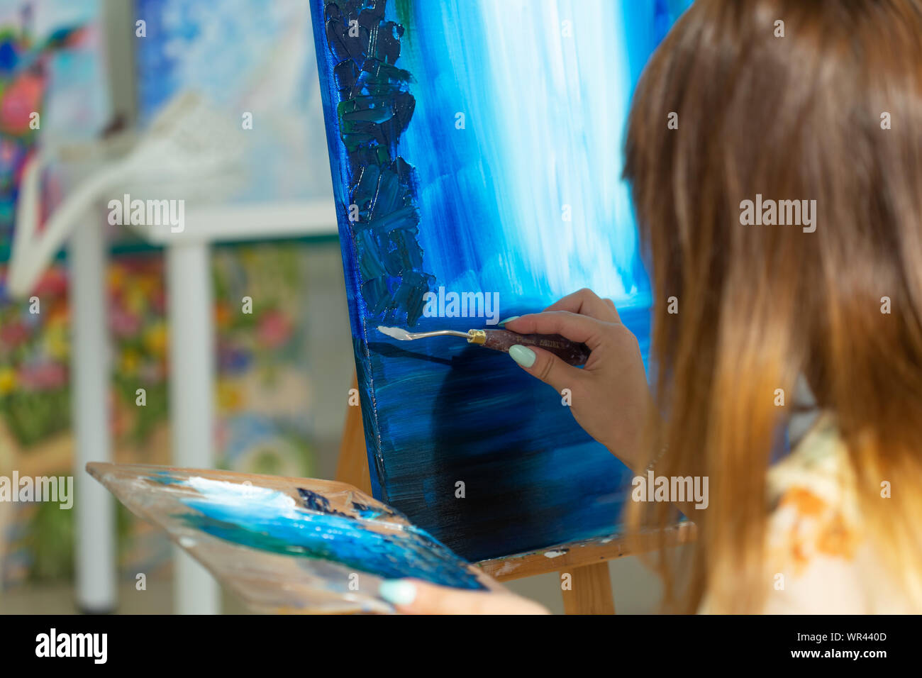 School of art, college of arts, education for group of young students ...