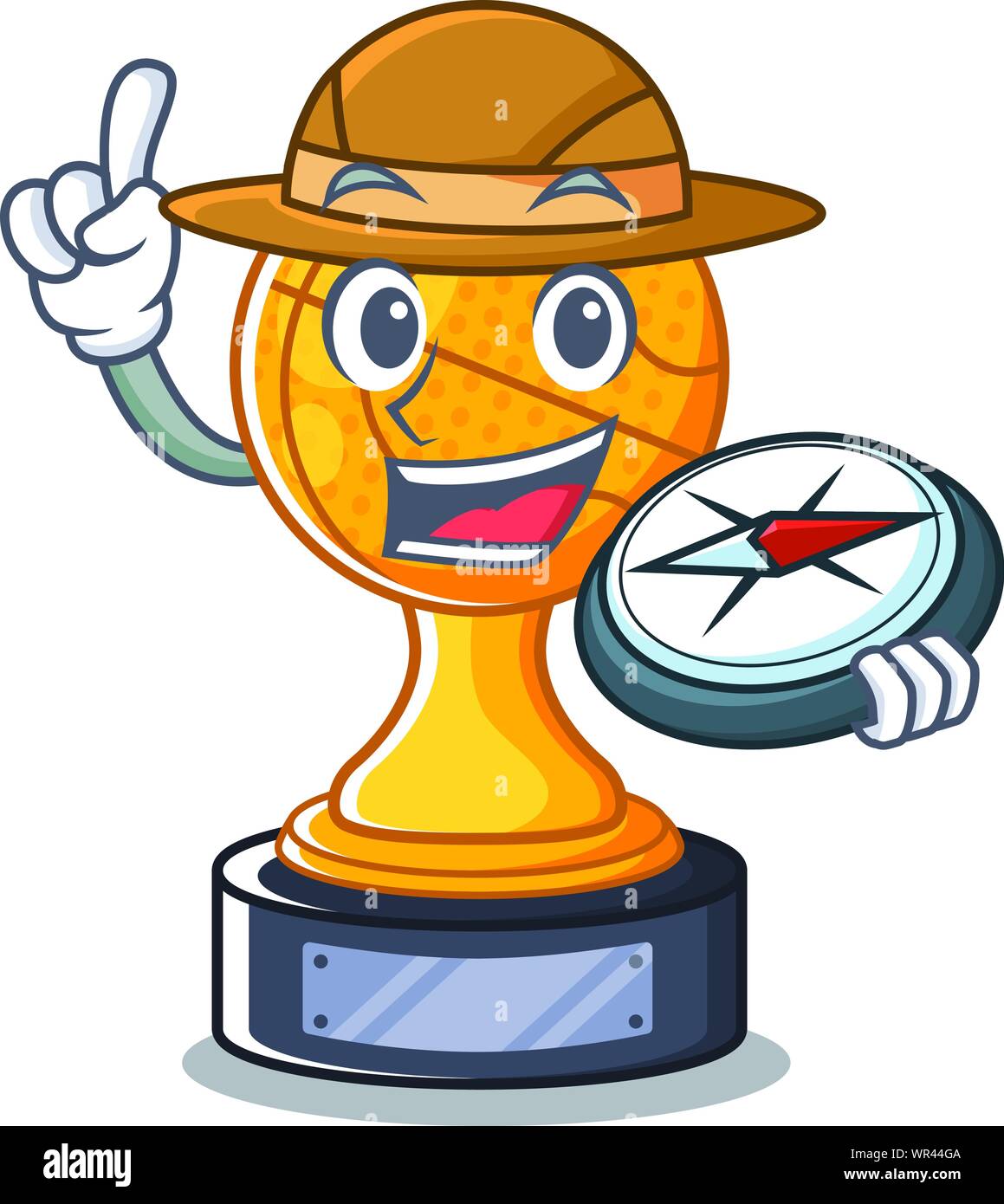 Explorer basketball trophy character shaped on cartoon Stock Vector ...