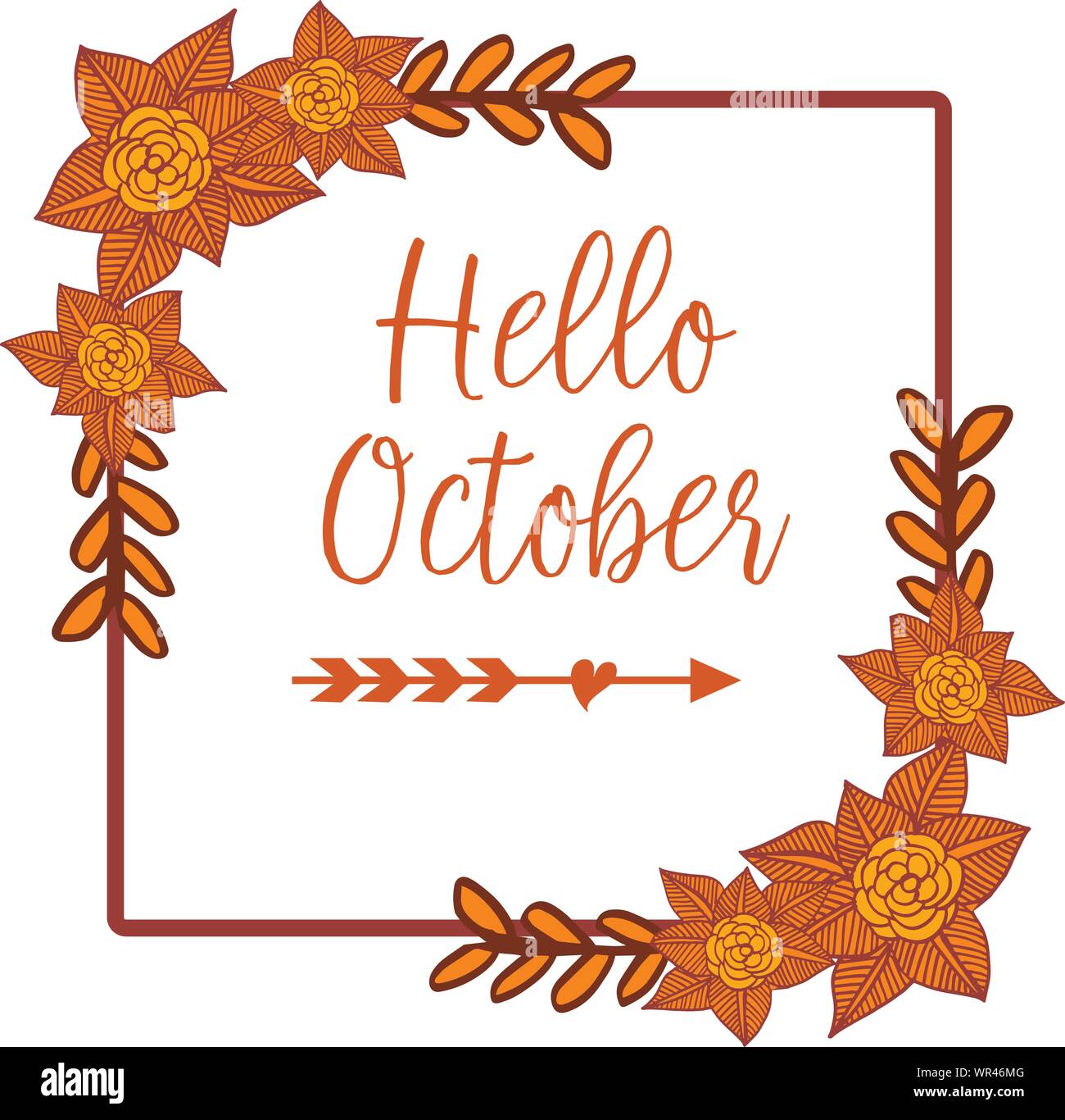 Beautiful ornament of wreath frame, for decoration of invitation card ...