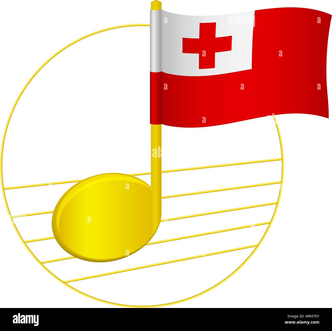Tonga flag and musical note. Music background. National flag of Tonga ...
