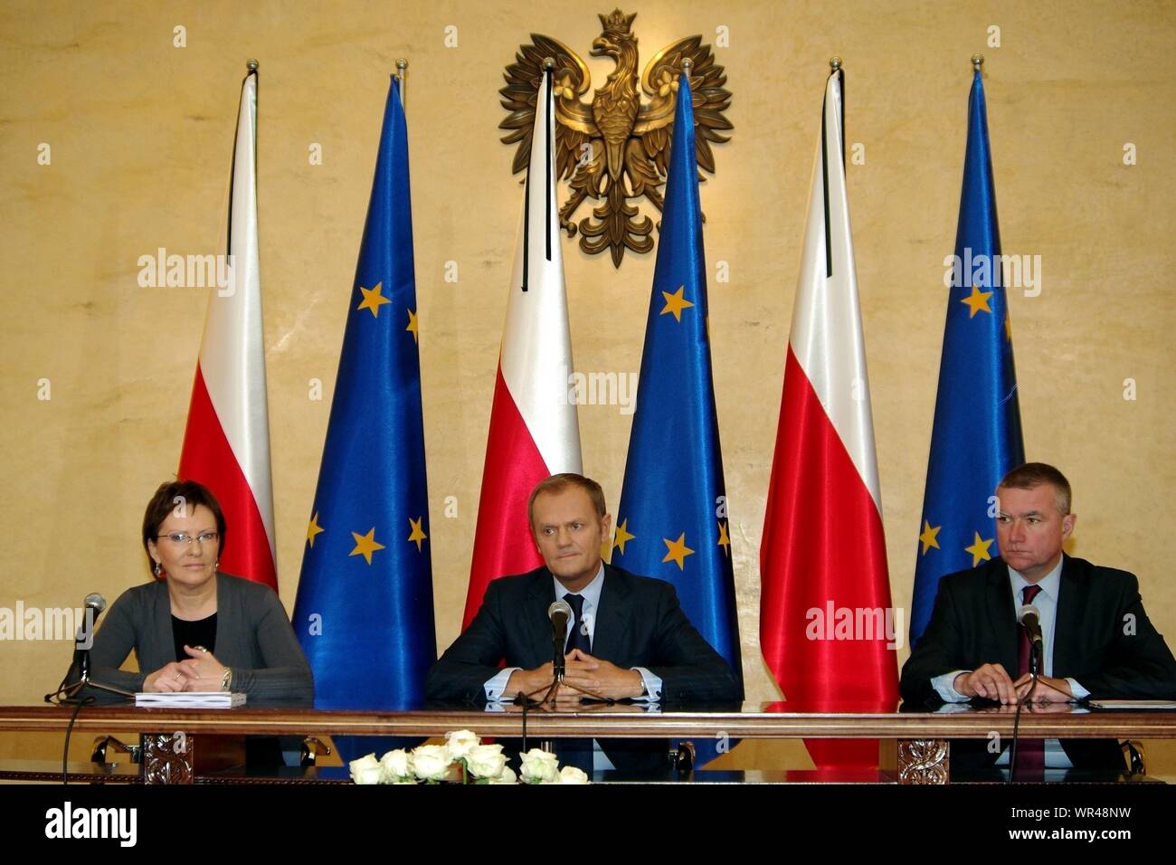 14.10.2010 Warsaw, Poland. Press Conference. Pictured: Ewa Kopacz Stock ...