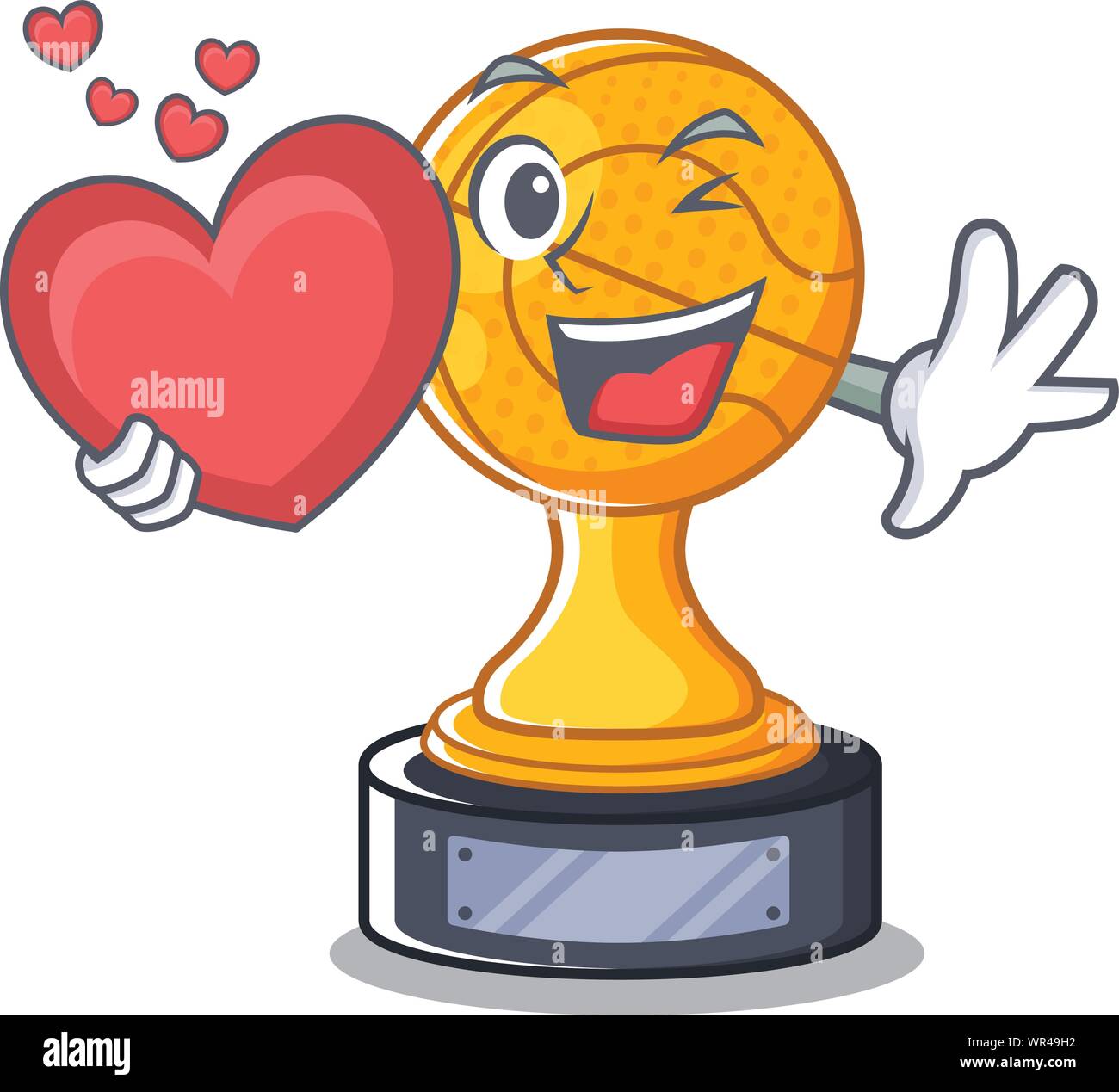 With heart basketball trophy character shaped on cartoon Stock Vector ...