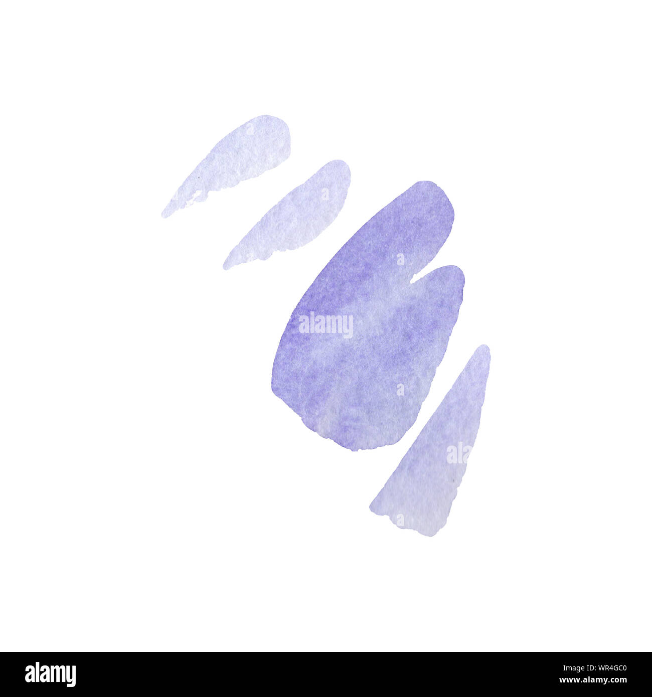 Abstract watercolor paper splash shapes isolated drawing. Illustration ...