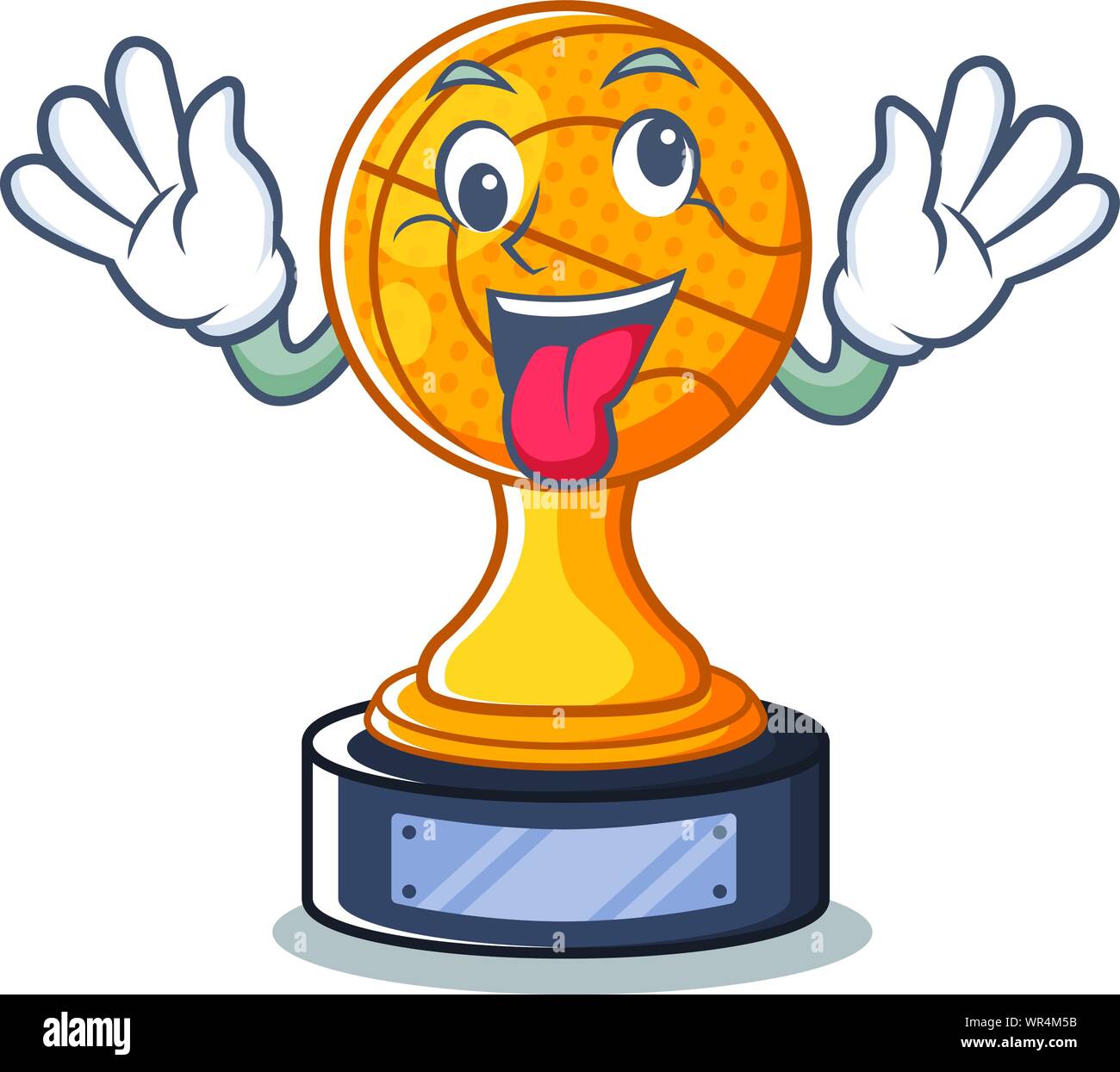 Crazy basketball trophy above wooden table character Stock Vector Image ...