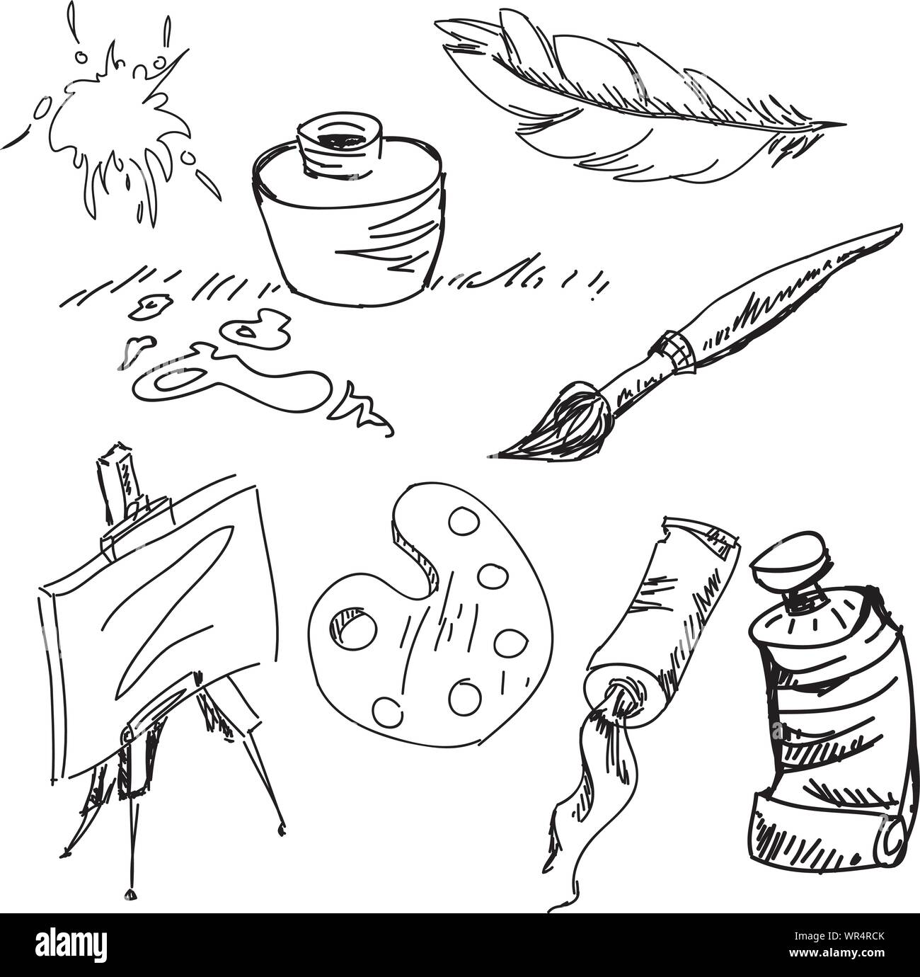 Drawn art stuff. Vector illustration Stock Vector Image & Art - Alamy