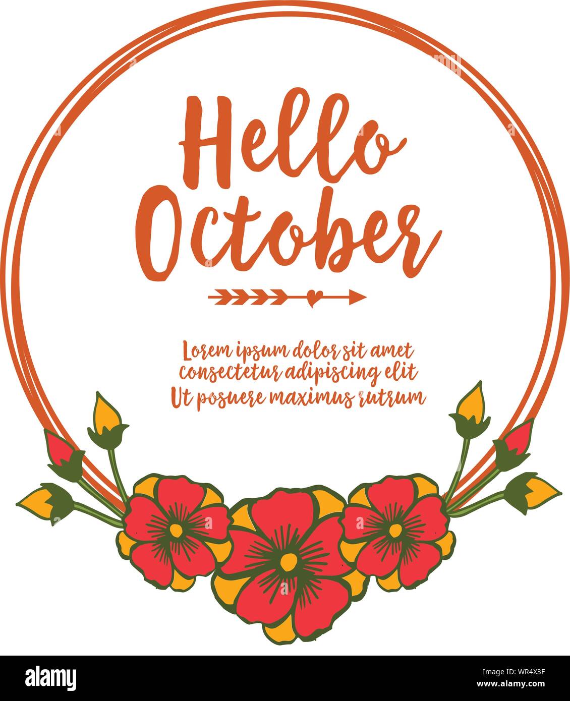 Various motif of leaf flower frame for design greeting card hello ...