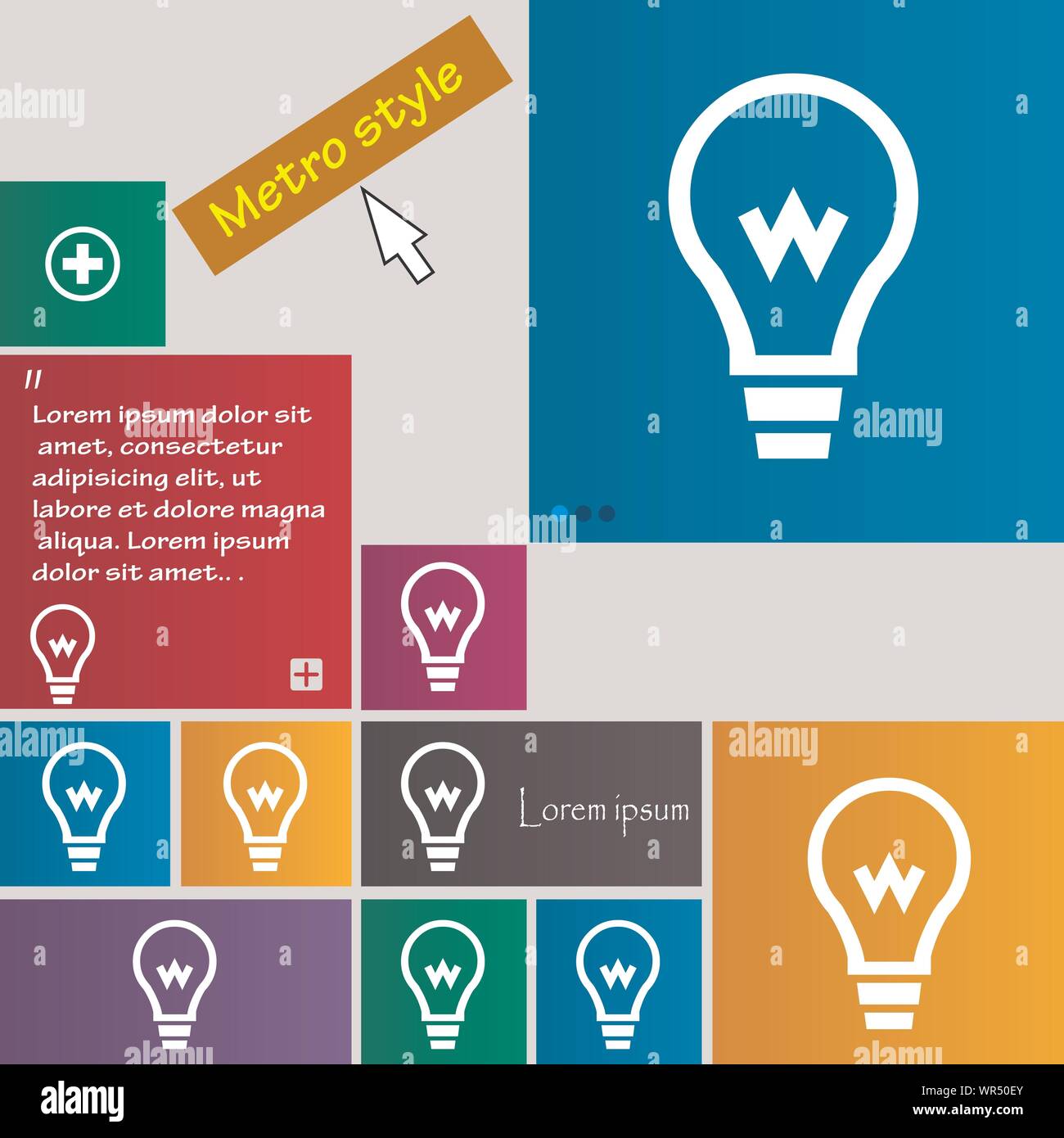 Light Bulb Icon Sign Buttons Modern Interface Website Buttons With Cursor Pointer Vector 5335