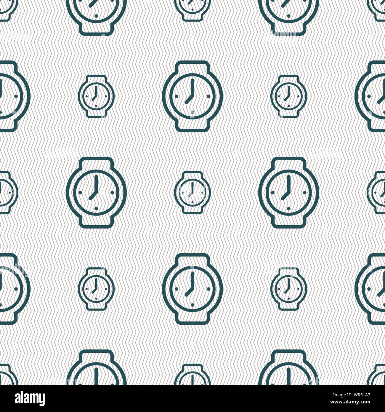 watches icon sign. Seamless pattern with geometric texture. Vector ...