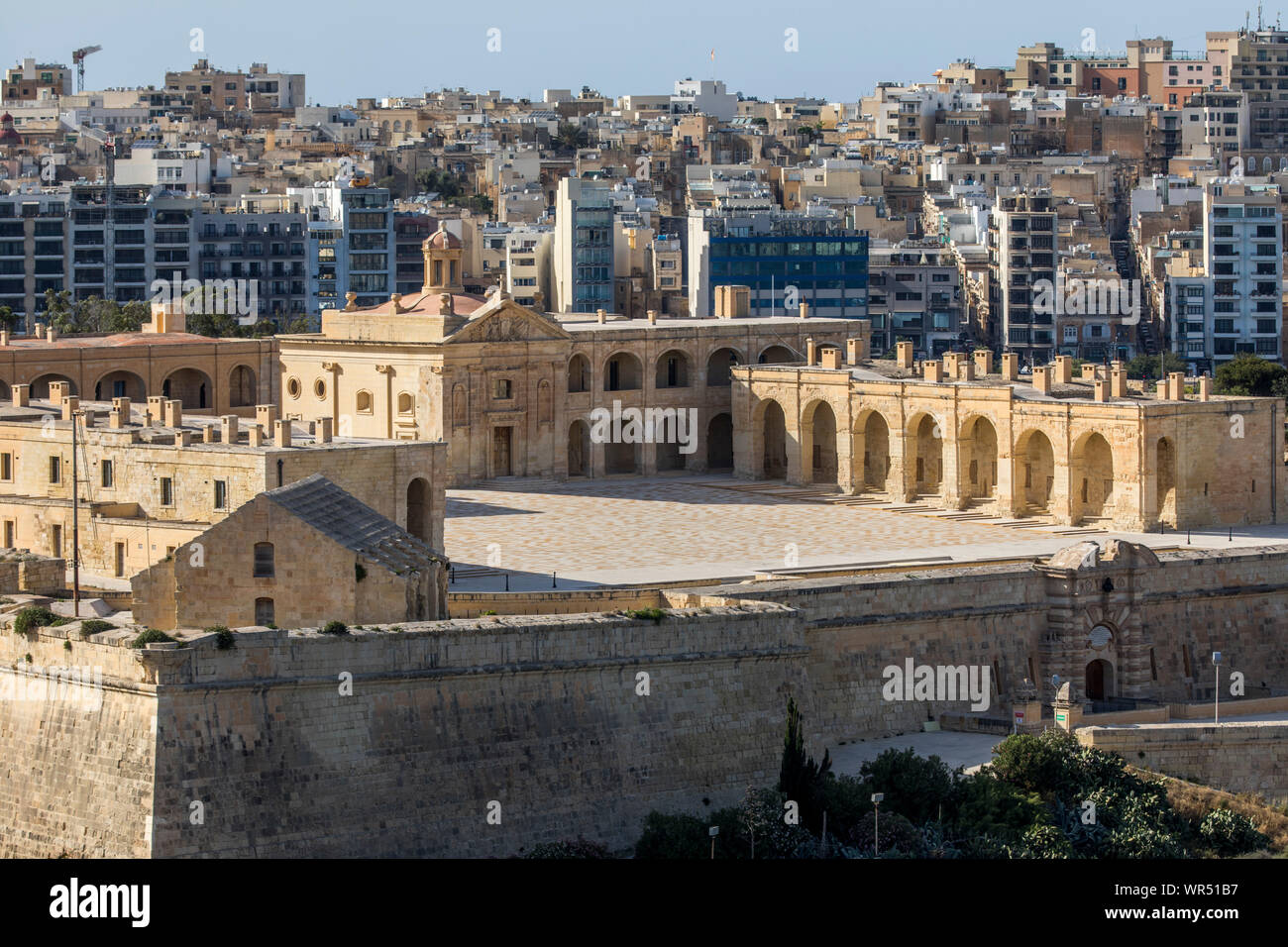 Fort Manoel, between Sliema and Valetta in Marsamxett harbour Stock ...