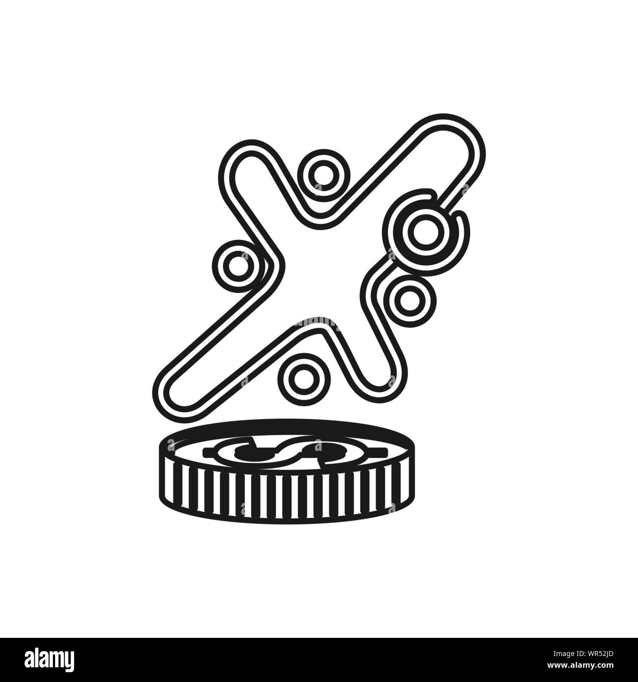 Coin Money Commitment Teamwork Together Outline Logo vector Stock ...