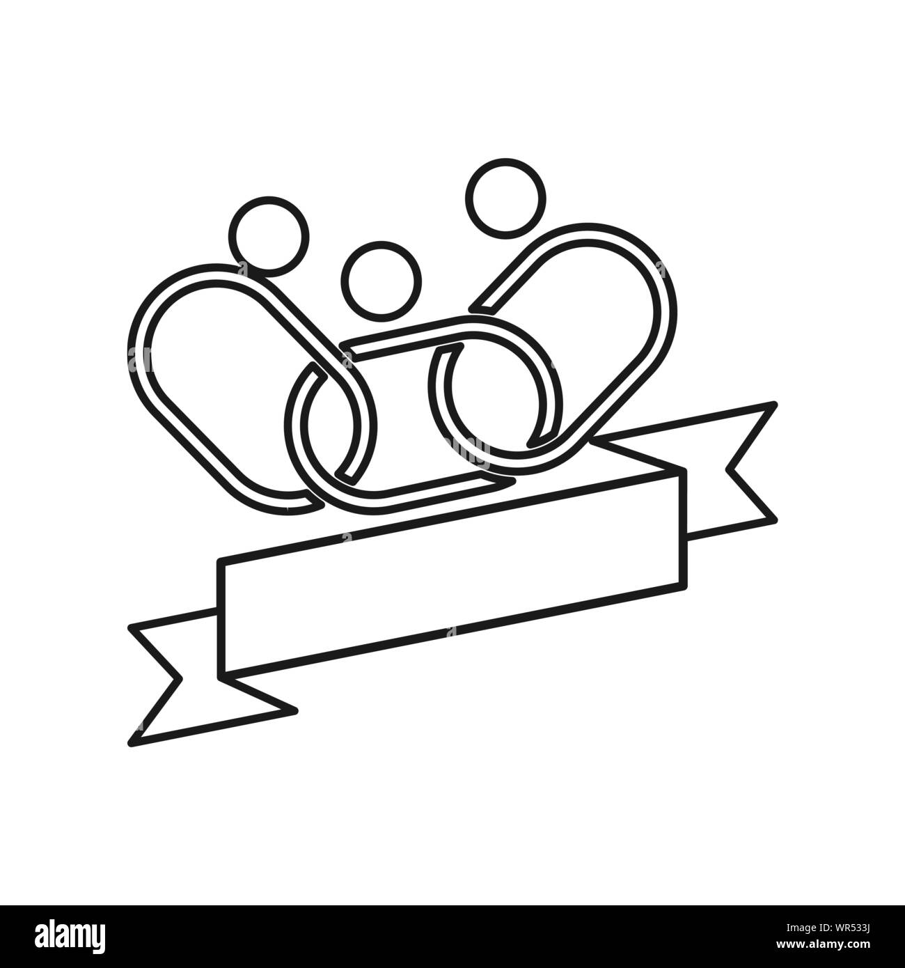 ribbon chain people Commitment Teamwork Together Outline Logo Stock Vector Image & Art - Alamy
