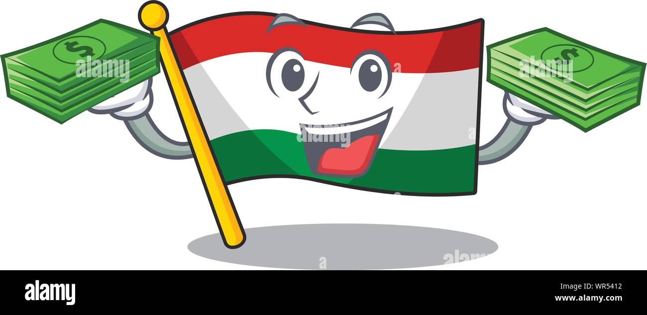 With money bag flag hungary isolated with the cartoon Stock Vector ...