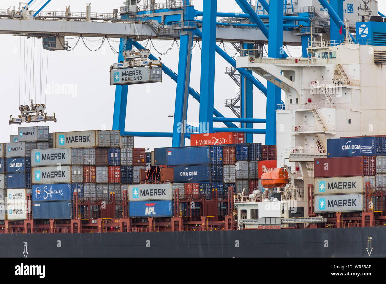 Port facilities, Malta Freeport, near Birzebbuga, in Marsaxlokk Bay ...