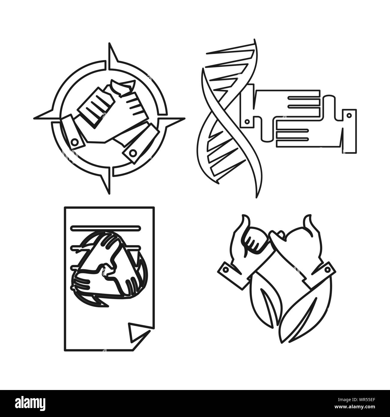 paper genetic leaf Commitment Teamwork Together Outline Logo Stock Vector Image & Art - Alamy