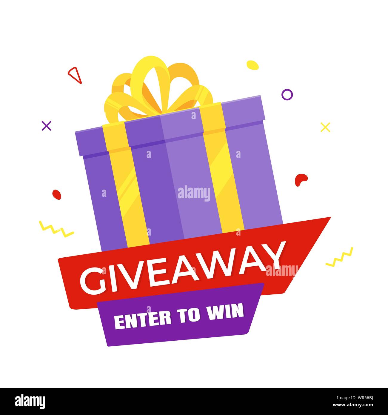 Giveaway gift concept for winners in social medias flat style design ...