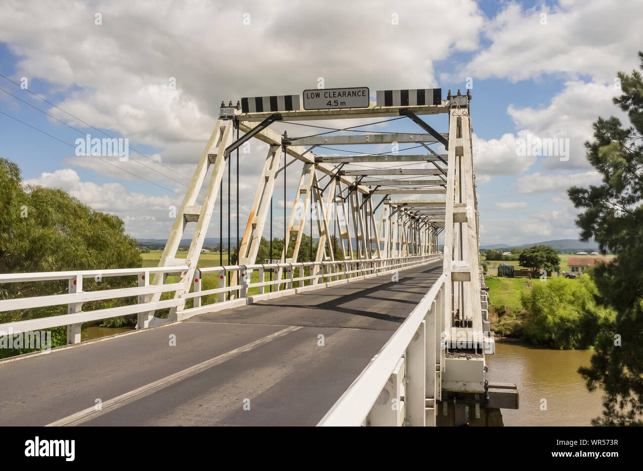 Morpeth Historical Bridge, which spans the Hunter River, in the city of ...