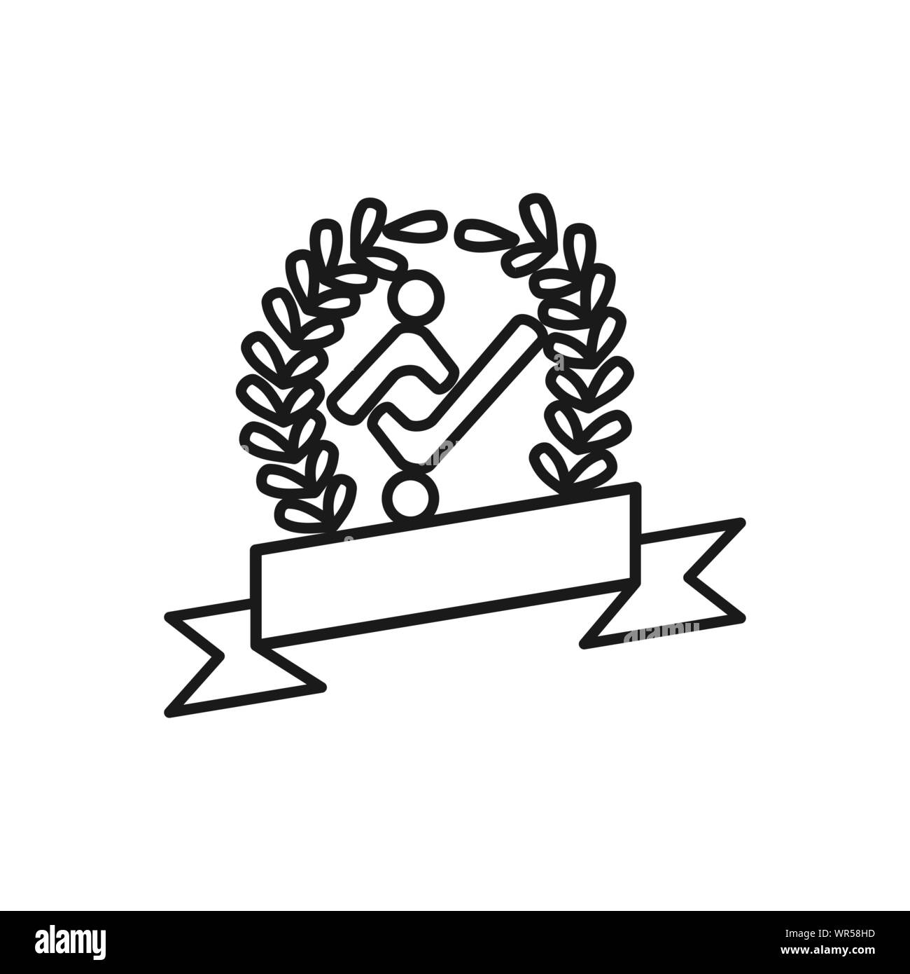 ribbon leaf Commitment Teamwork Together Outline Logo Stock Vector ...