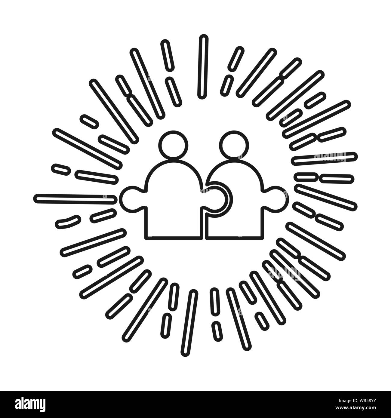 Shine Puzzle people Commitment Teamwork Together Outline Logo Stock Vector Image & Art - Alamy