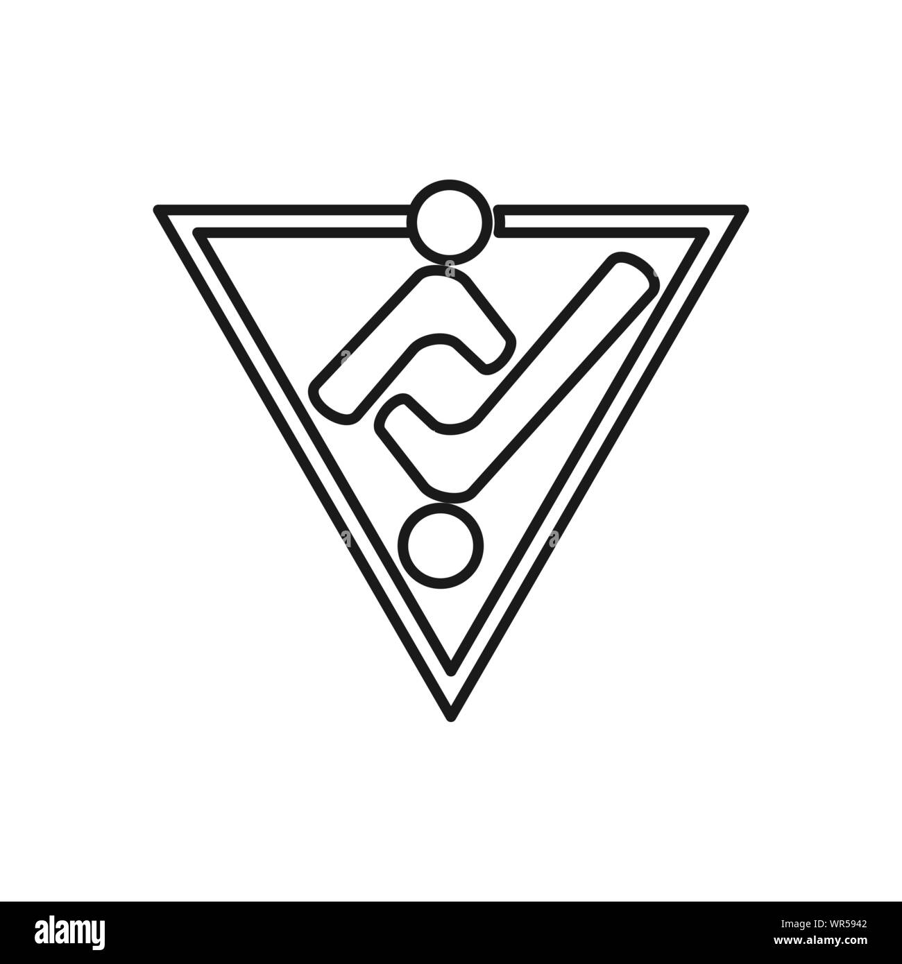 Triangle Checklist Commitment Teamwork Together Outline Logo Stock ...