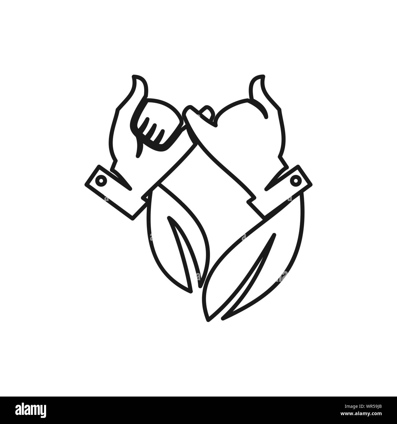 leaf farming Commitment Teamwork Together Outline Logo vector Stock Vector Image & Art - Alamy