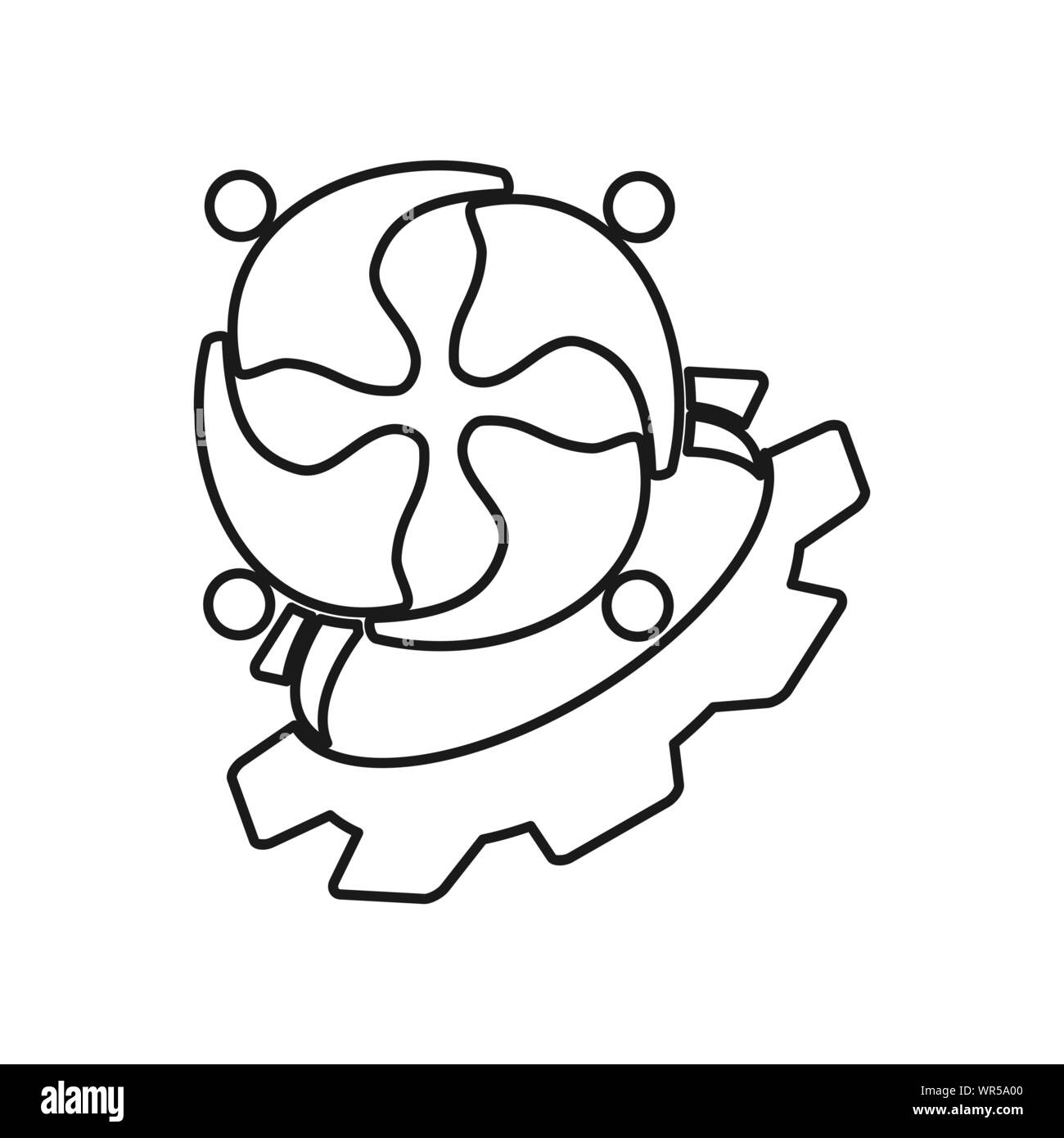 machine gear people Commitment Teamwork Together Outline Logo Stock Vector Image & Art - Alamy