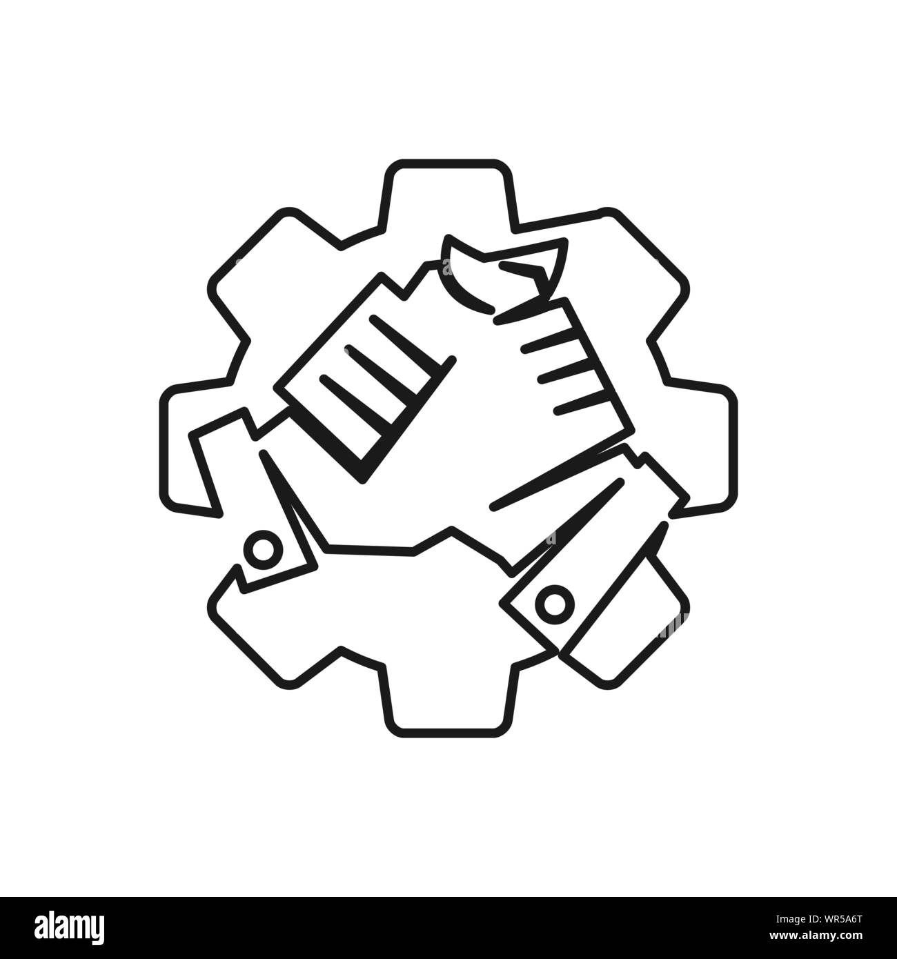 Industry gear handshake Commitment Teamwork Together Outline Logo Stock Vector Image & Art - Alamy