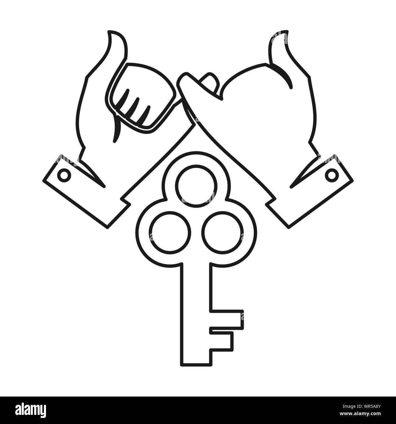 Key solution hand Commitment Teamwork Together Outline Logo Stock Vector Image & Art - Alamy