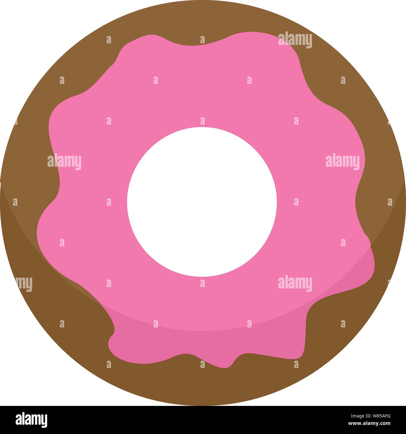 Pink donut icon. Flat illustration of pink donut vector icon for web ...