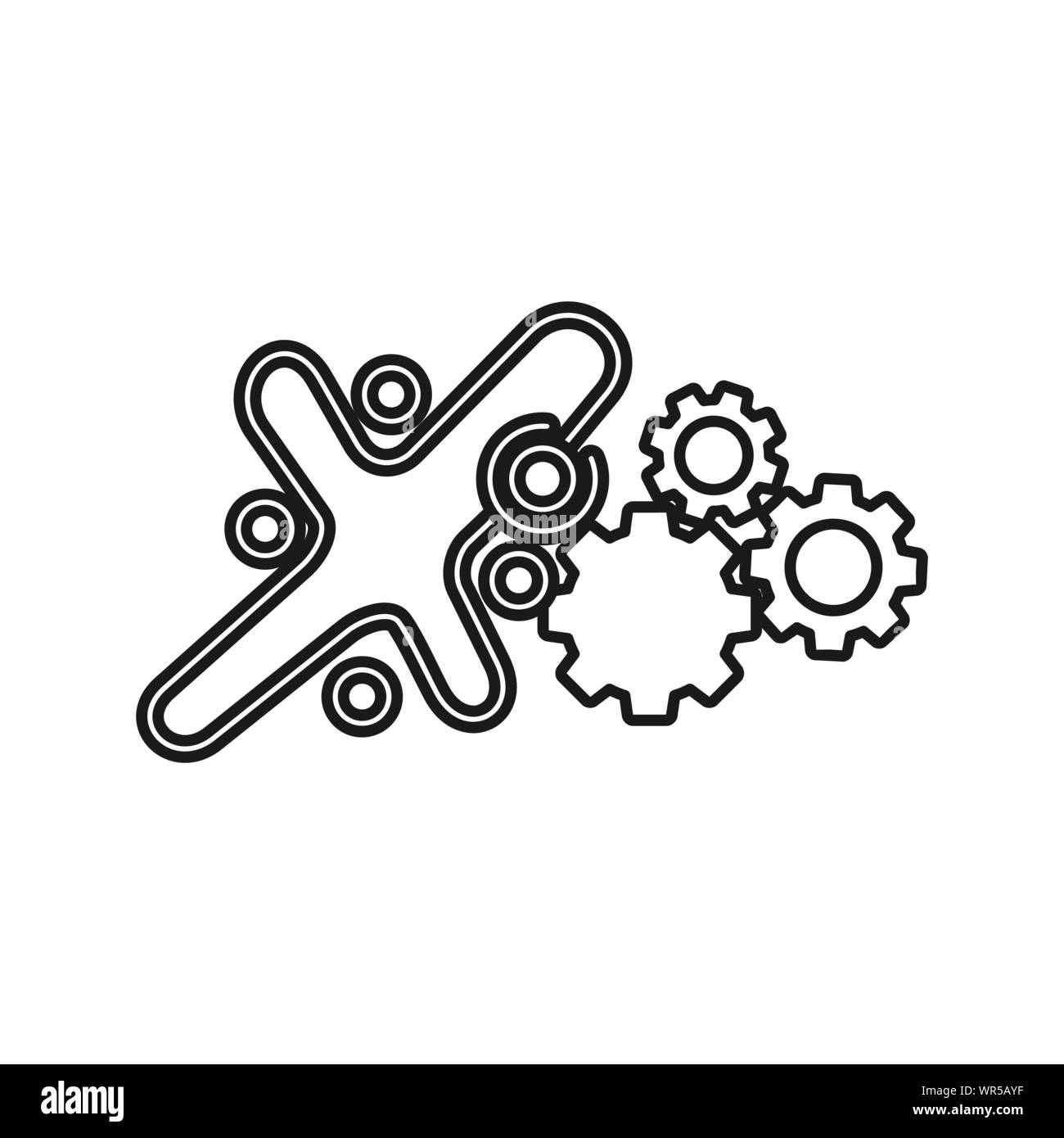 gear machine Commitment Teamwork Together Outline Logo vector Stock Vector Image & Art - Alamy