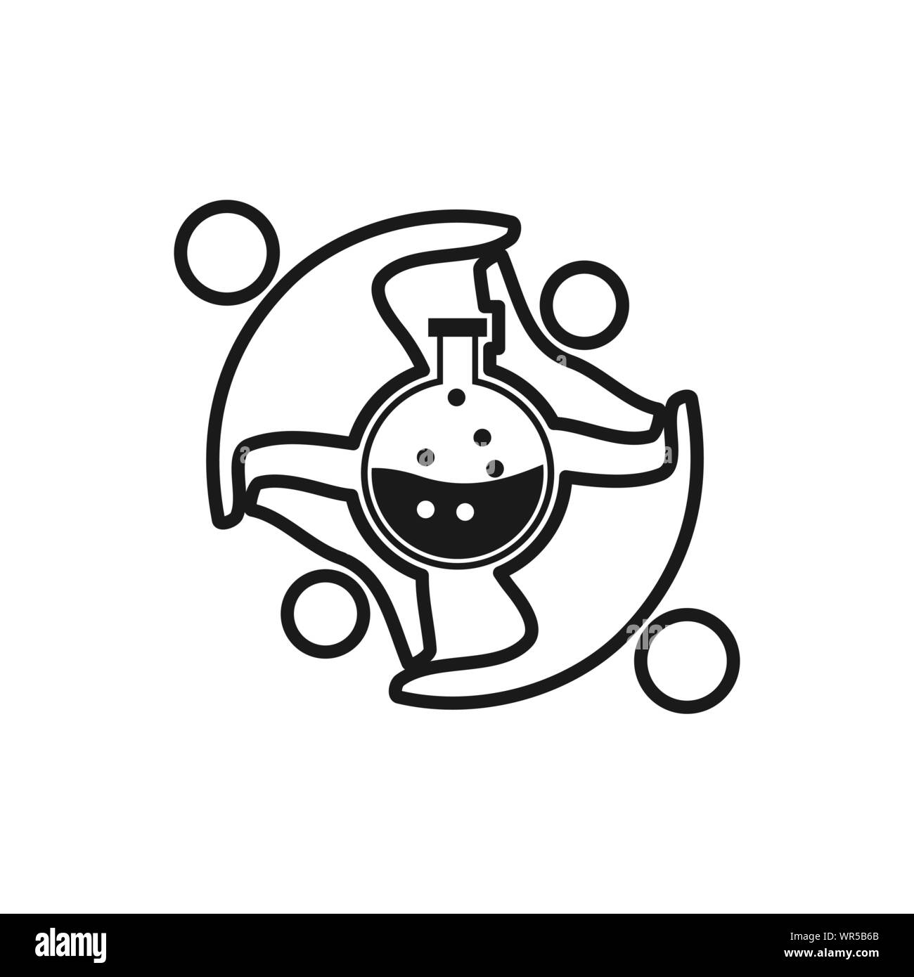 Laboratory People Commitment Teamwork Together Outline Logo Stock ...