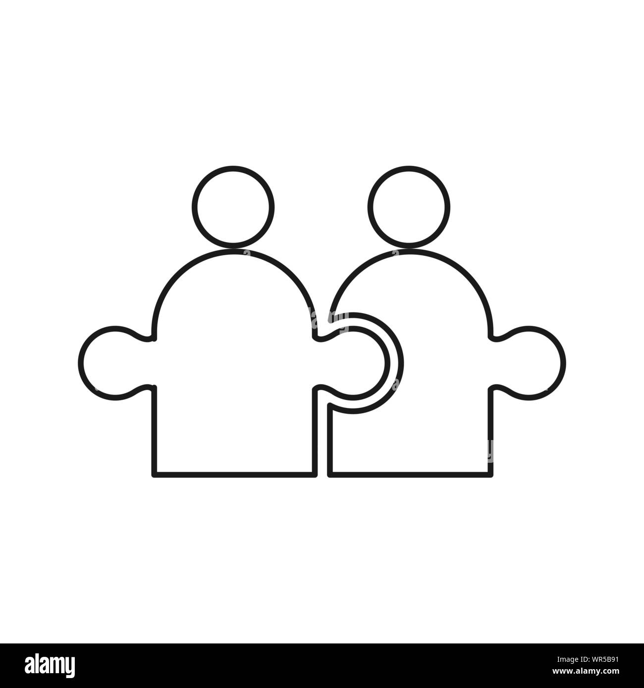 Jigsaw people Commitment Teamwork Together Outline Logo Stock Vector Image & Art - Alamy