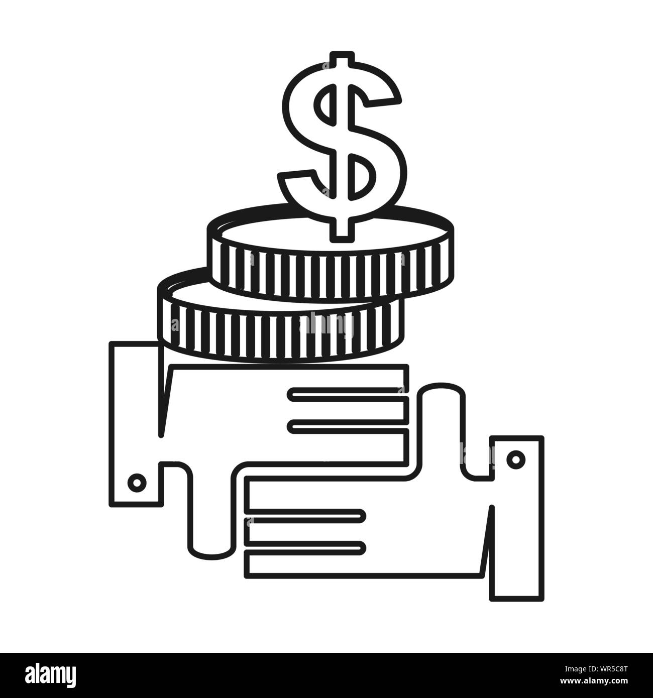 stack coin money Commitment Teamwork Together Outline Logo Stock Vector Image & Art - Alamy