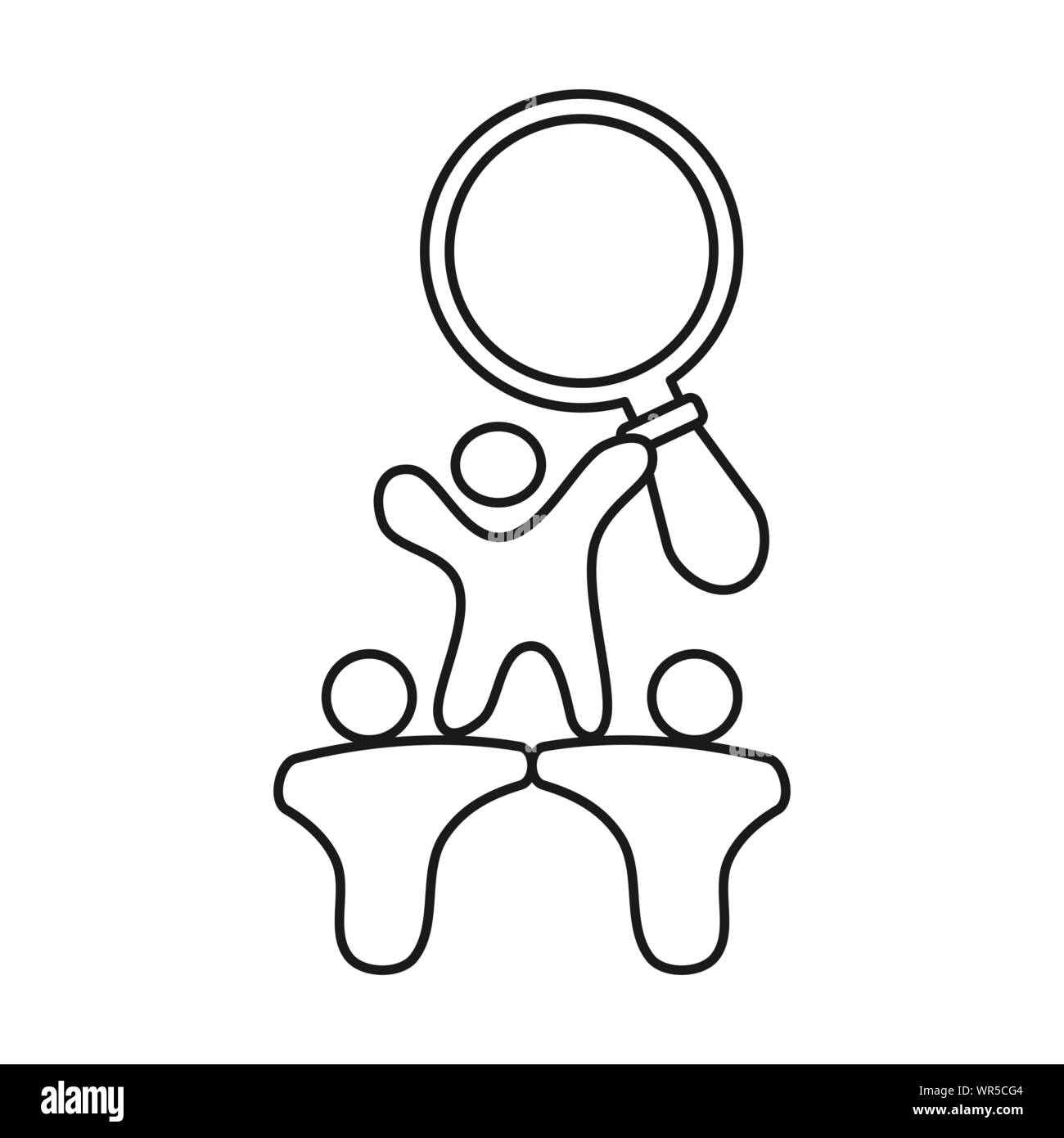 Search Magnify people Commitment Teamwork Together Outline Logo Stock Vector Image & Art - Alamy
