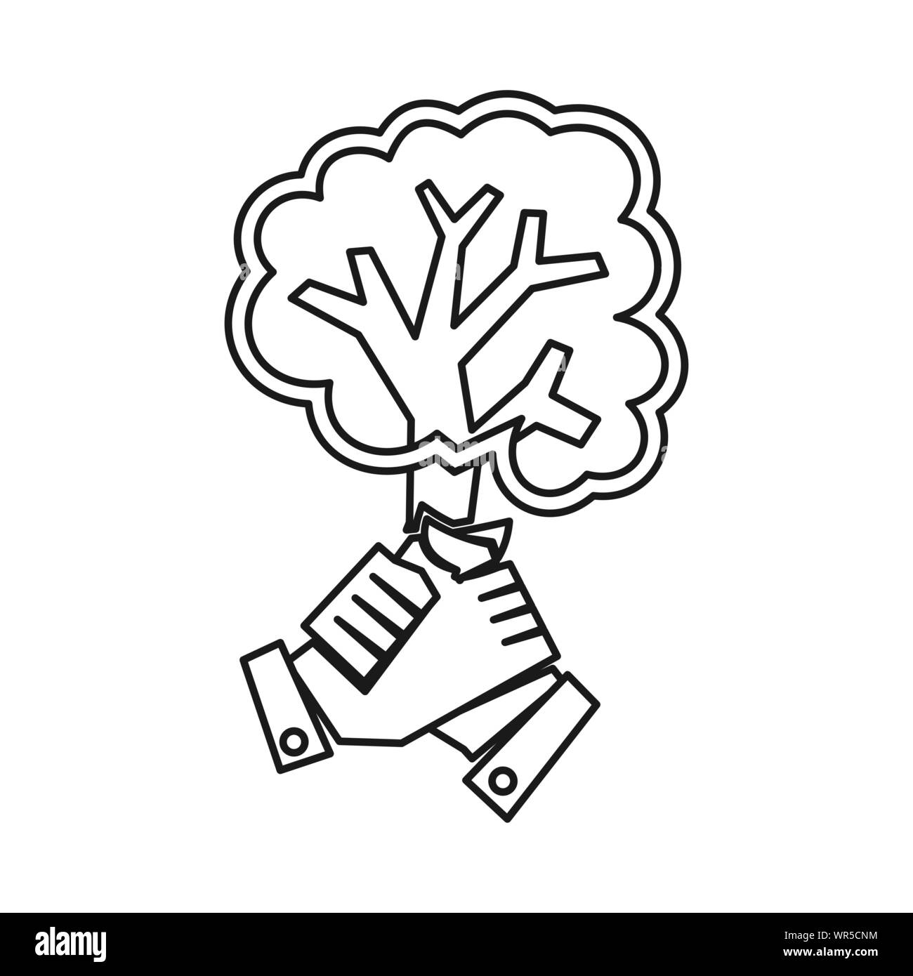 Tree handshake Commitment Teamwork Together Outline Logo vector Stock Vector Image & Art - Alamy