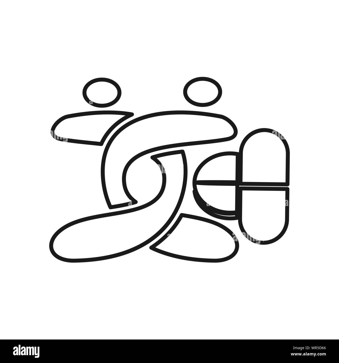 Drug Medicine People Commitment Teamwork Together Outline Logo Stock ...