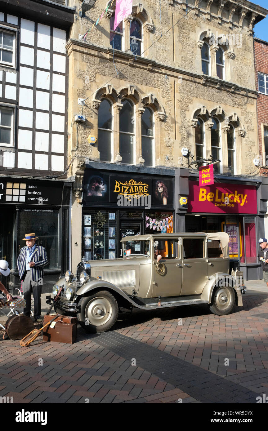 Classic motor cars on show in the streets of Gloucester city fro a ...