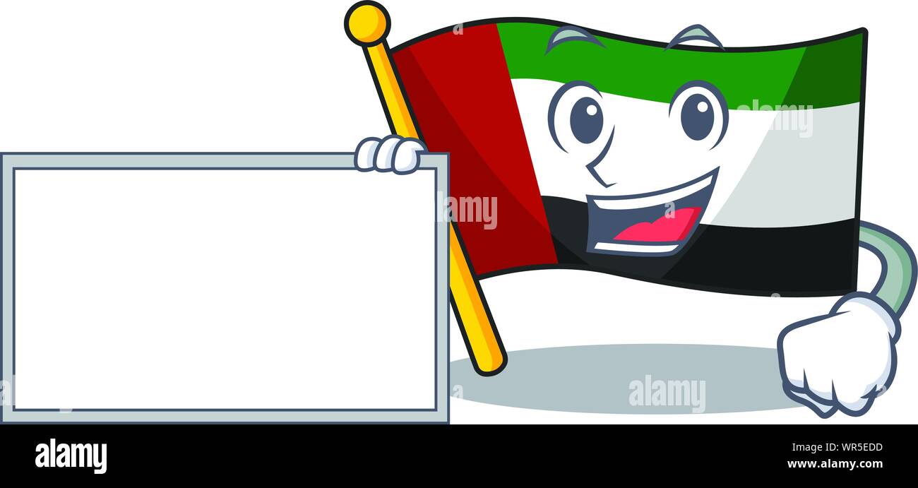With board flag united arab emirates shaped cartoon Stock Vector Image ...