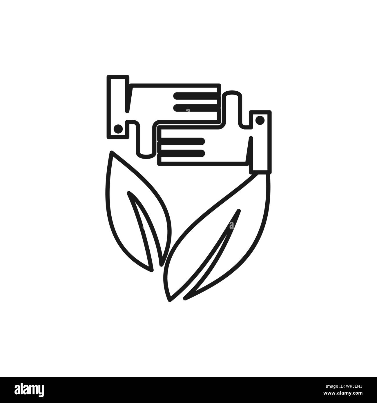 hand leaf farming Commitment Teamwork Together Outline Logo Stock Vector Image & Art - Alamy