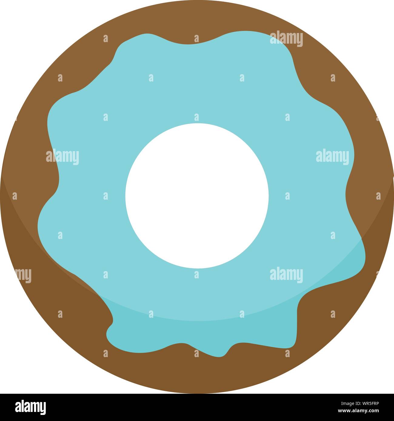 Blue donut icon. Flat illustration of blue donut vector icon for web ...