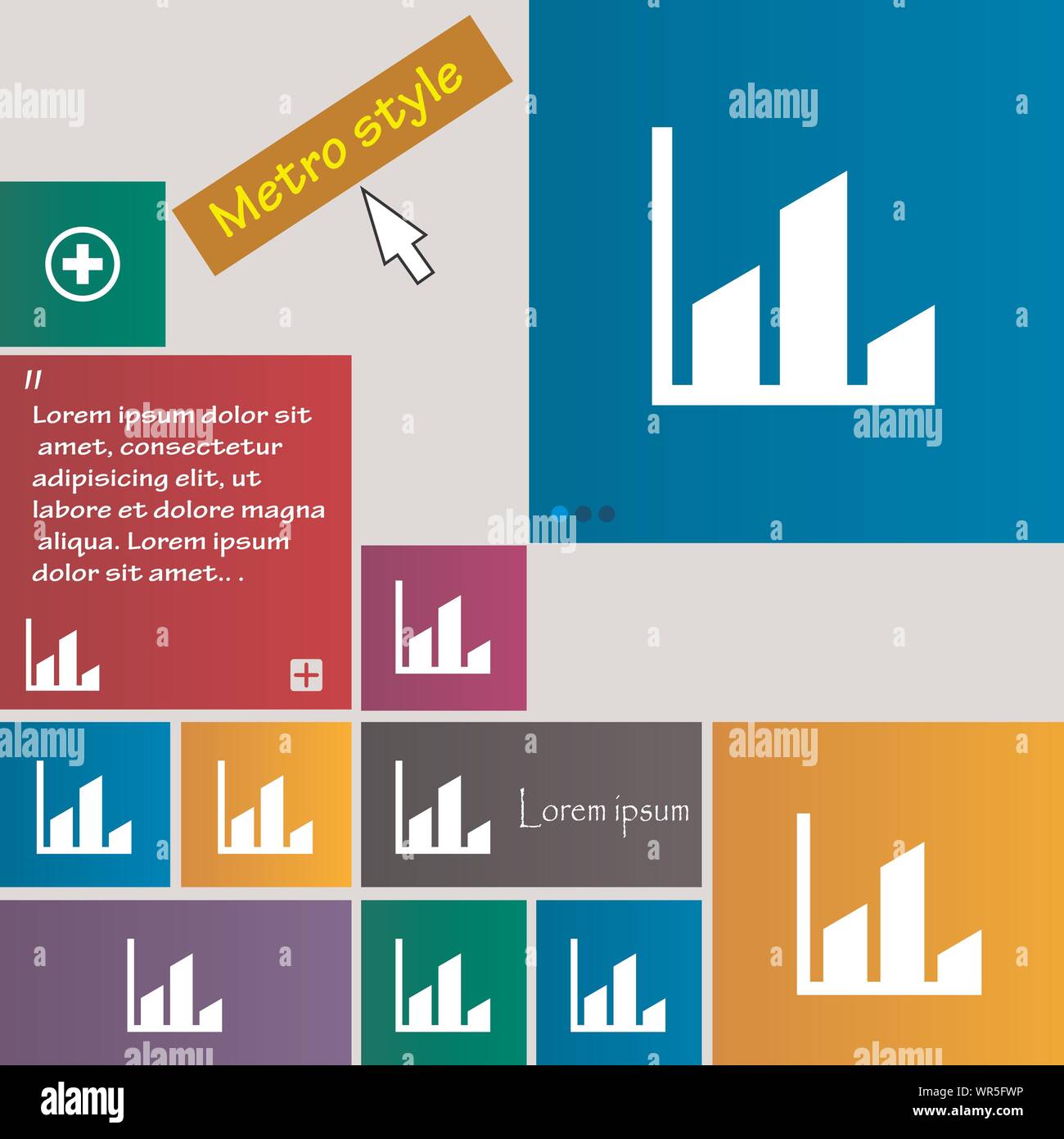 Chart Icon Sign Buttons Modern Interface Website Buttons With Cursor Pointer Vector Stock 6336