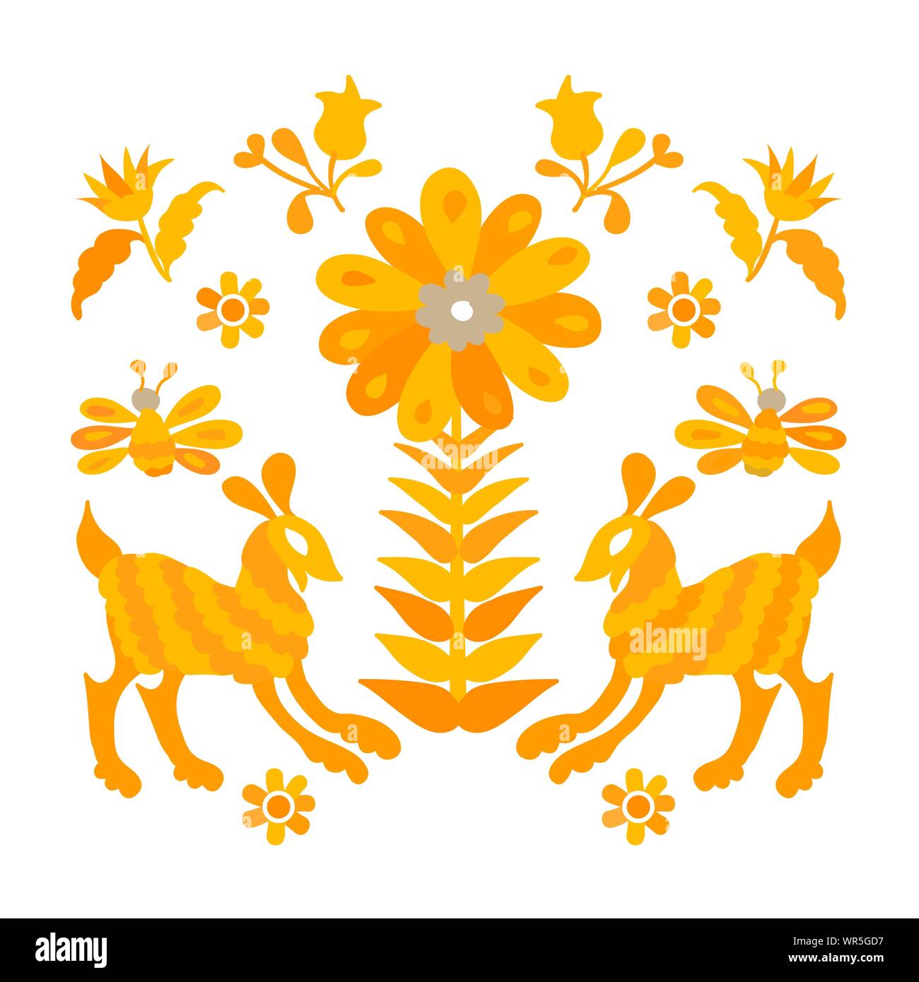 Vector folk Mexican Otomi Style embroidery Pattern set. Folk embroidery ...