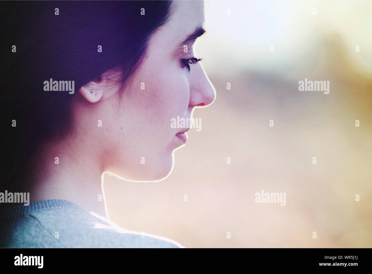 Nostalgic woman hi-res stock photography and images - Alamy