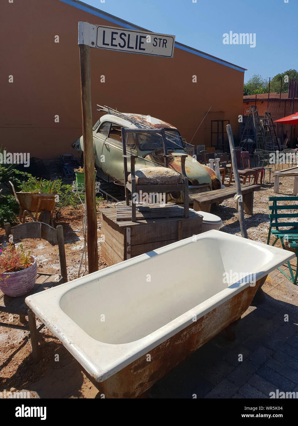Entrance to a scrap yard, Parys, South Africa Stock Photo - Alamy