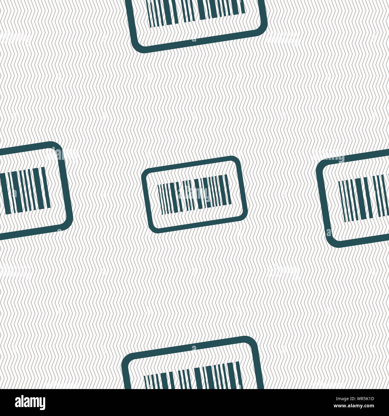 Barcode icon sign. Seamless pattern with geometric texture. Vector ...