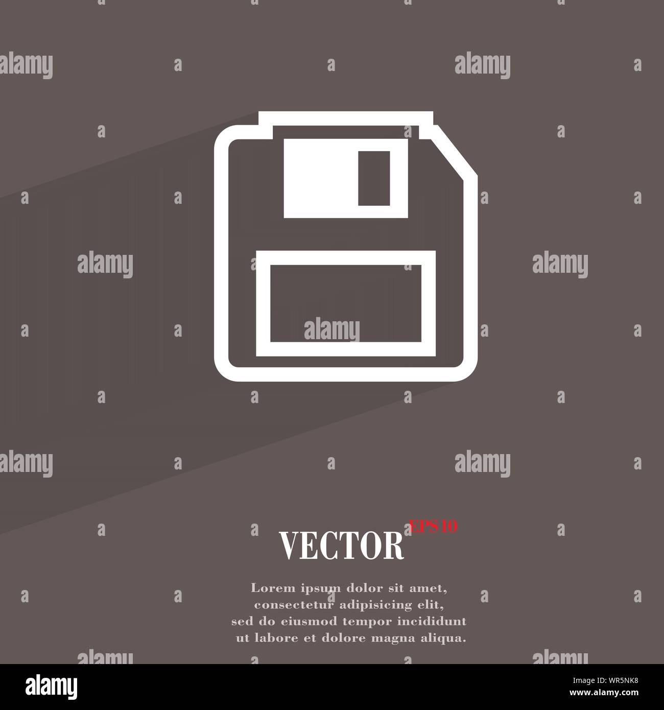 floppy disk icon symbol Flat modern web design with long shadow and space for your text. Vector ...