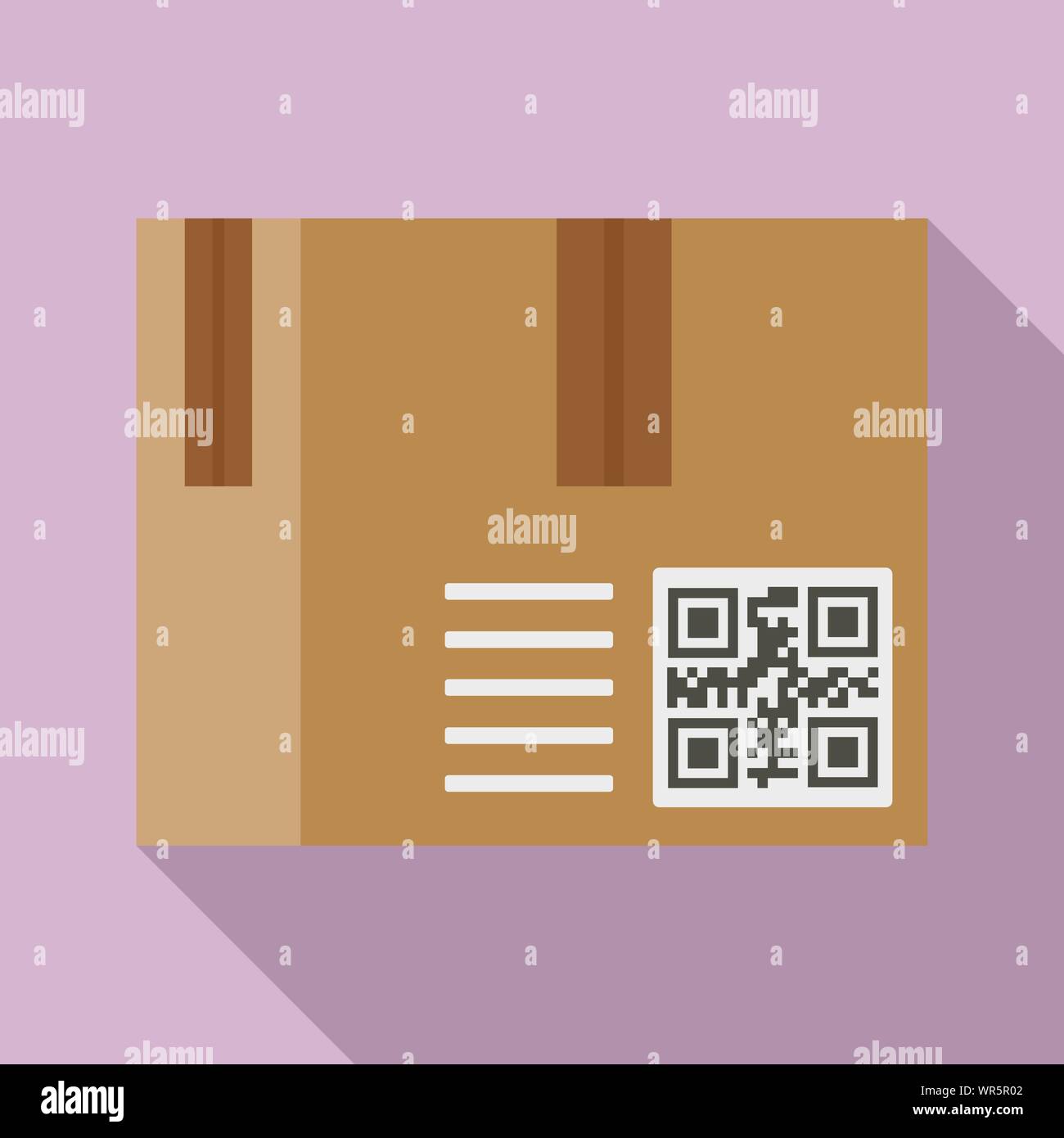 Parcel qr code icon. Flat illustration of parcel qr code vector icon ...