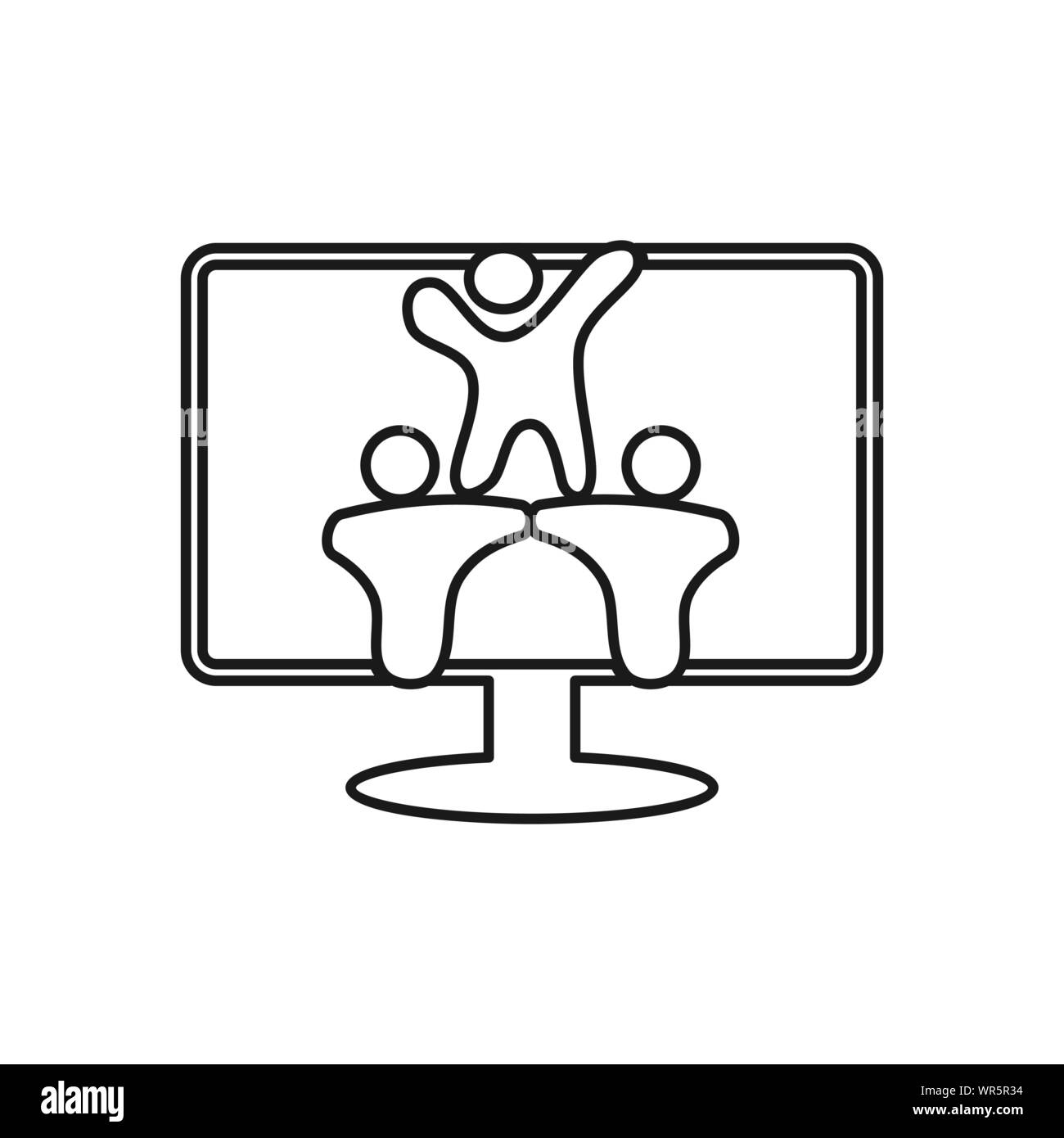 computer monitor Commitment Teamwork Together Outline Logo Stock Vector Image & Art - Alamy