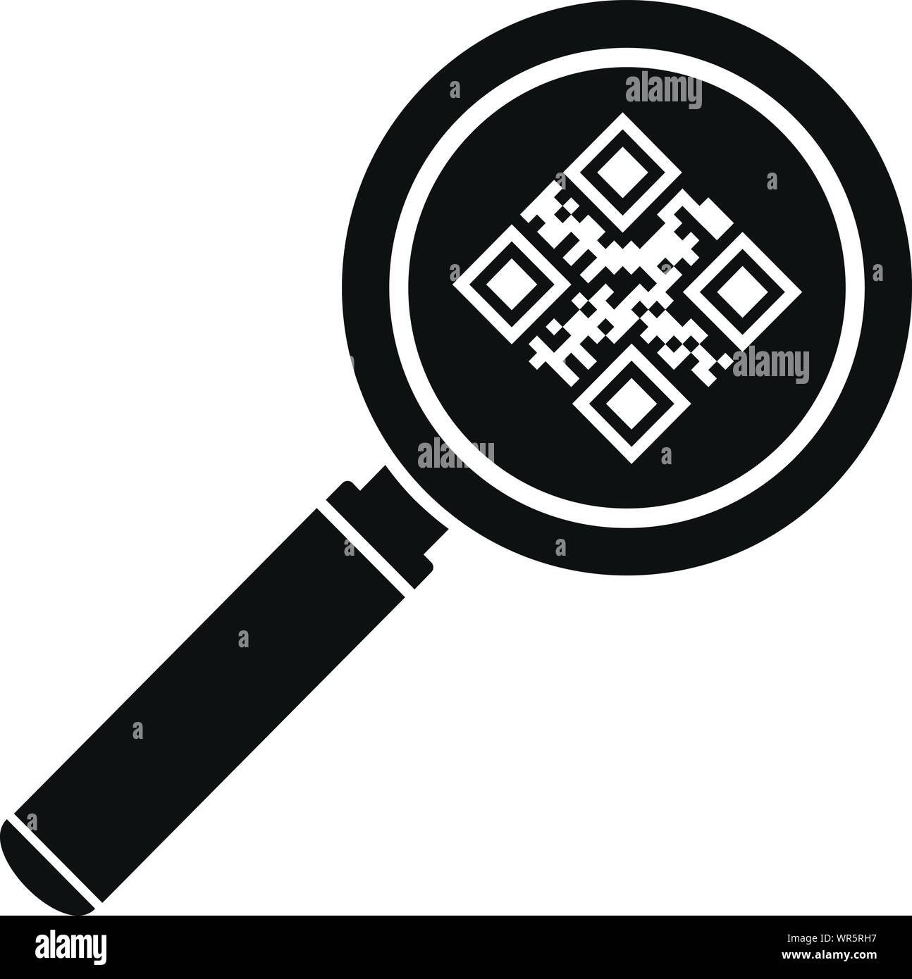 Magnify glass qr code icon. Simple illustration of magnify glass qr ...
