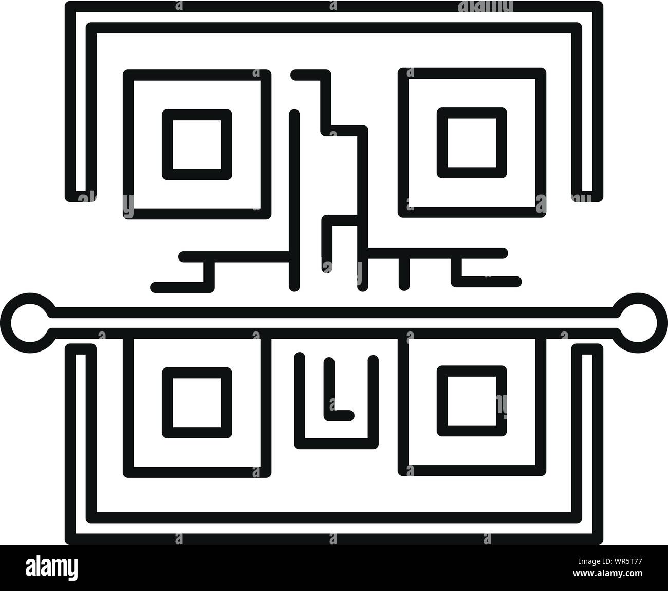 Scan Qr Code Icon Outline Scan Qr Code Vector Icon For Web Design Isolated On White Background