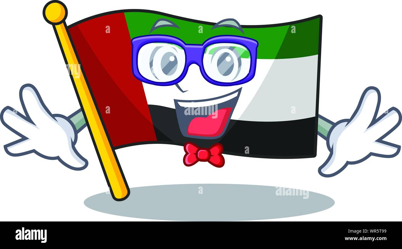Geek flag united arab emirates isolated cartoon Stock Vector Image ...
